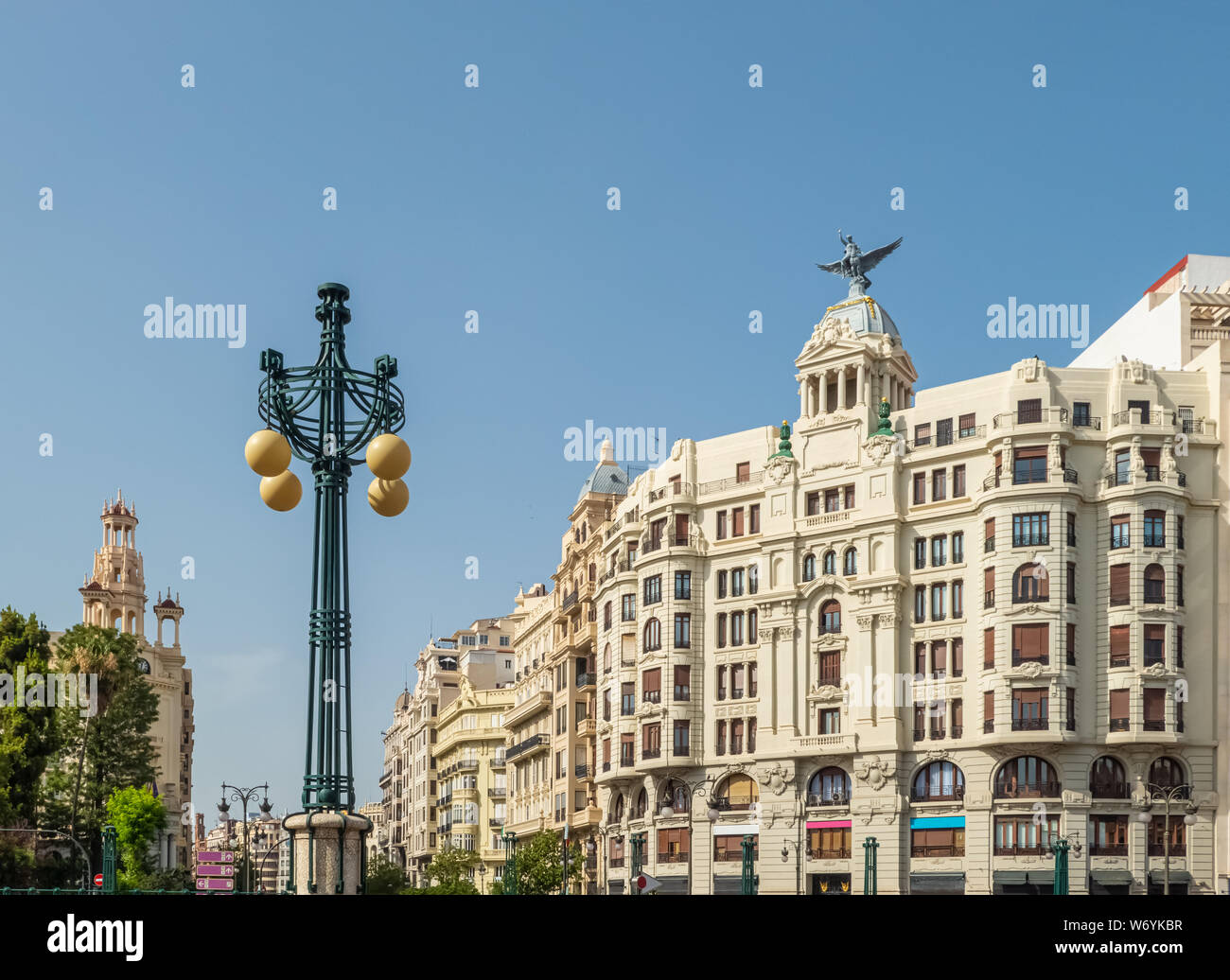 Cityscape of central Valencia, the third-largest city in Spain Stock ...