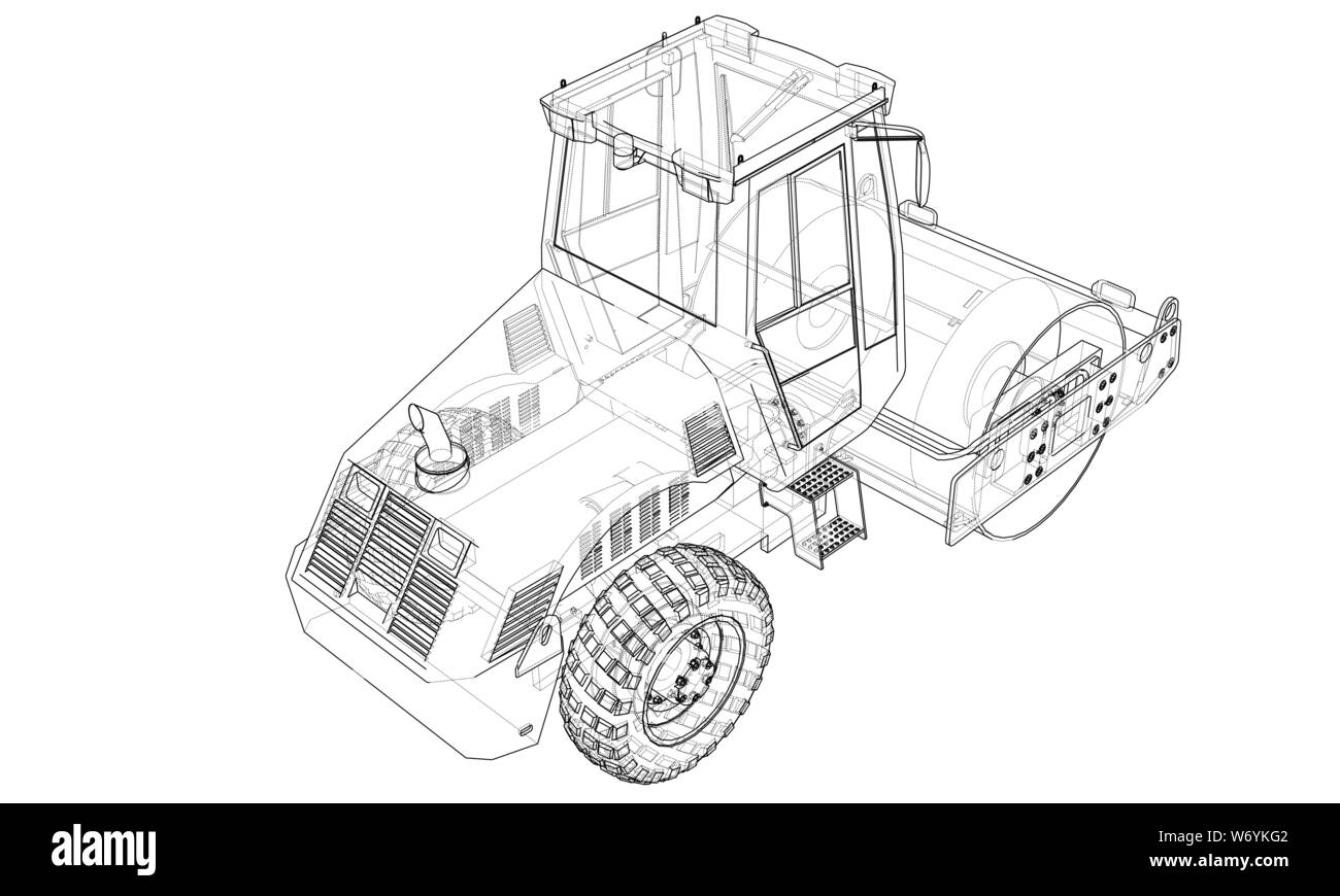 Construction machine. Asphalt compactor vector Stock Vector Image & Art ...
