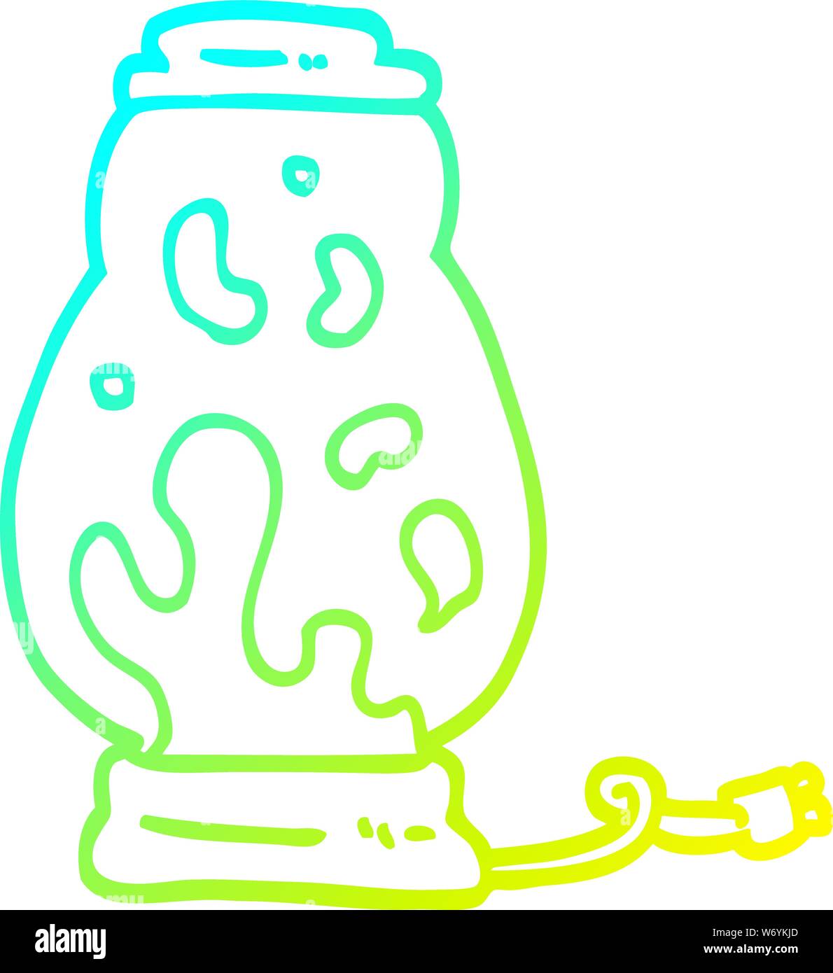 cold gradient line drawing of a cartoon lava lamp Stock Vector Image ...