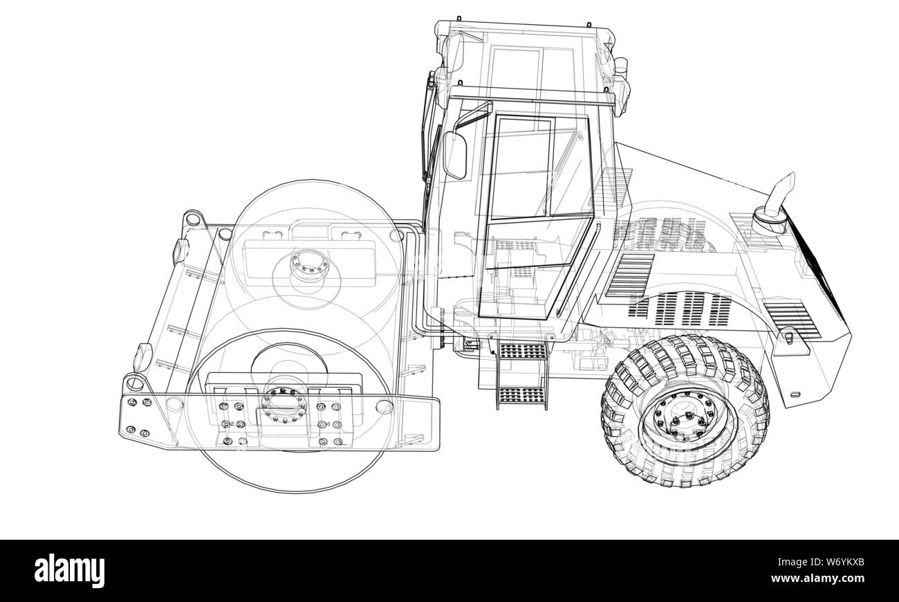 Construction machine. Asphalt compactor vector Stock Vector Image & Art ...