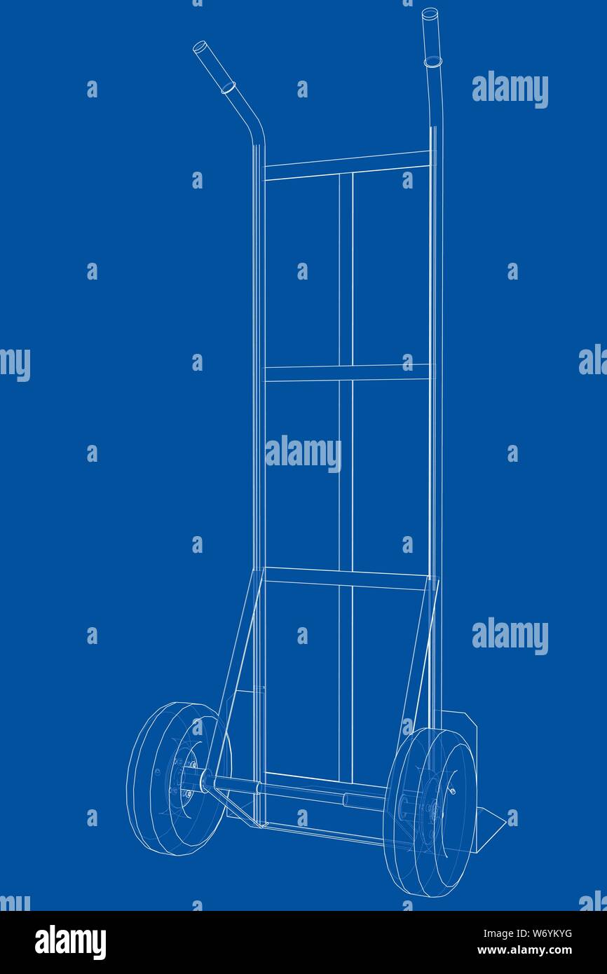 Outline delivery trolley or hand truck. Vector Stock Vector Image & Art ...