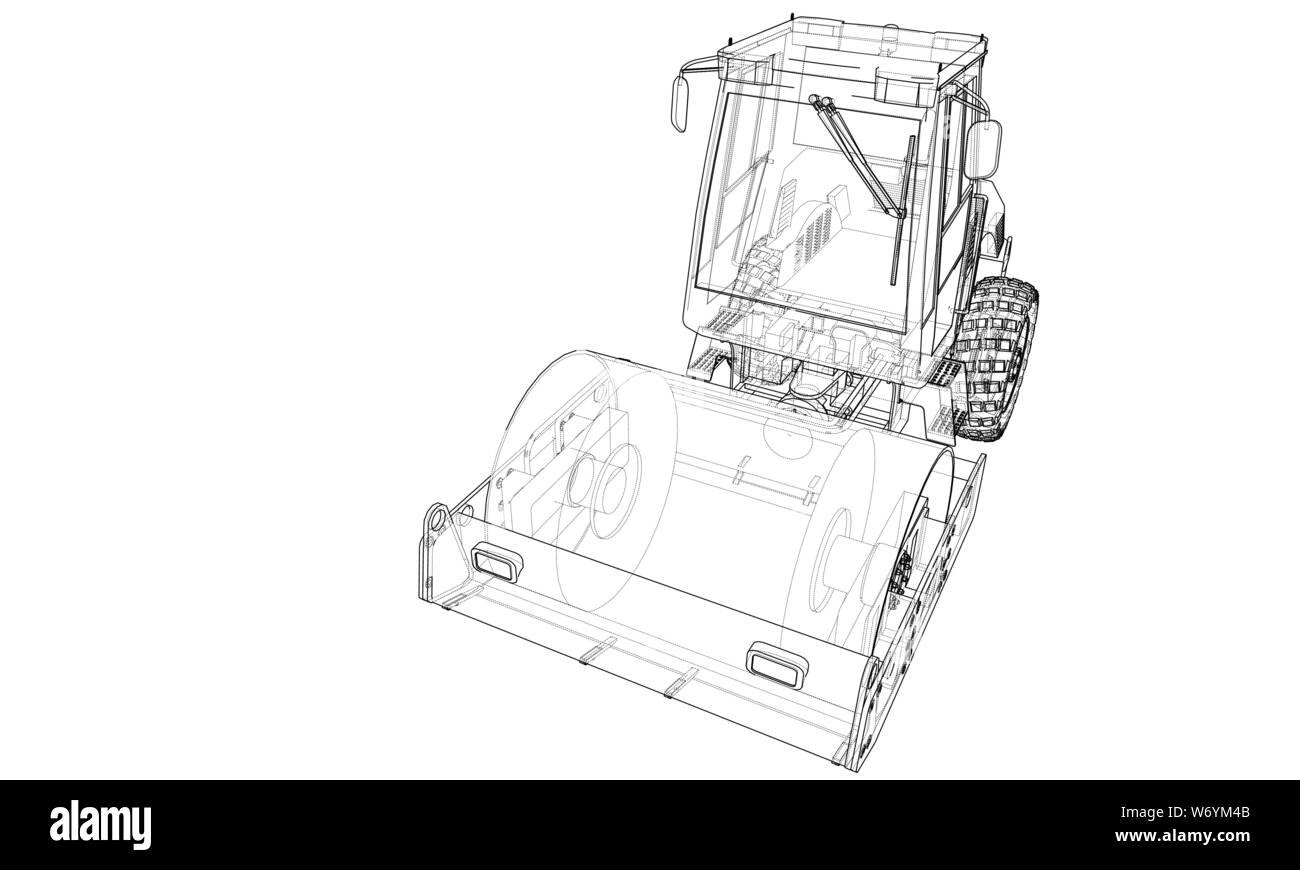 Construction machine. Asphalt compactor vector Stock Vector Image & Art ...
