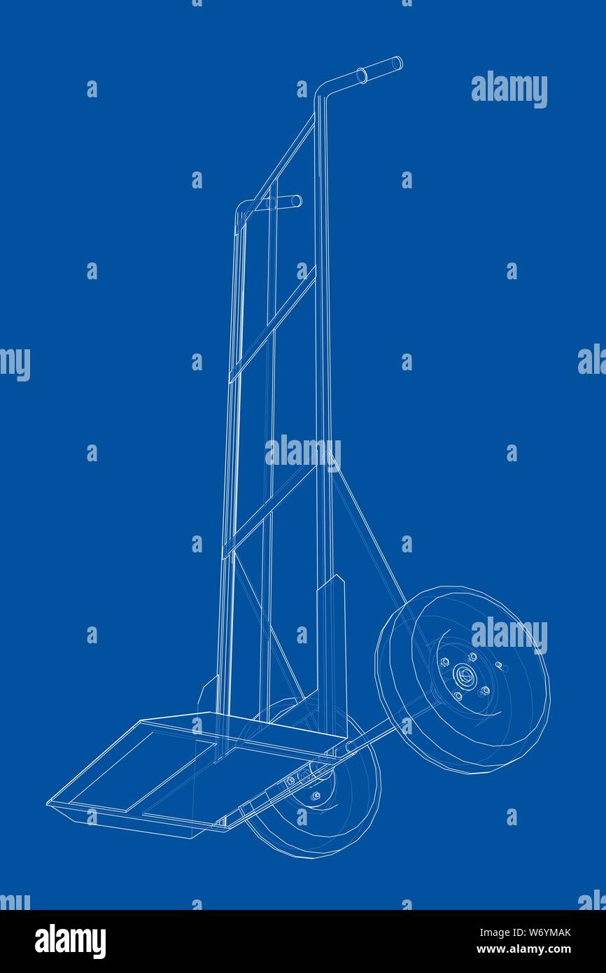 Outline delivery trolley or hand truck. Vector Stock Vector Image & Art ...