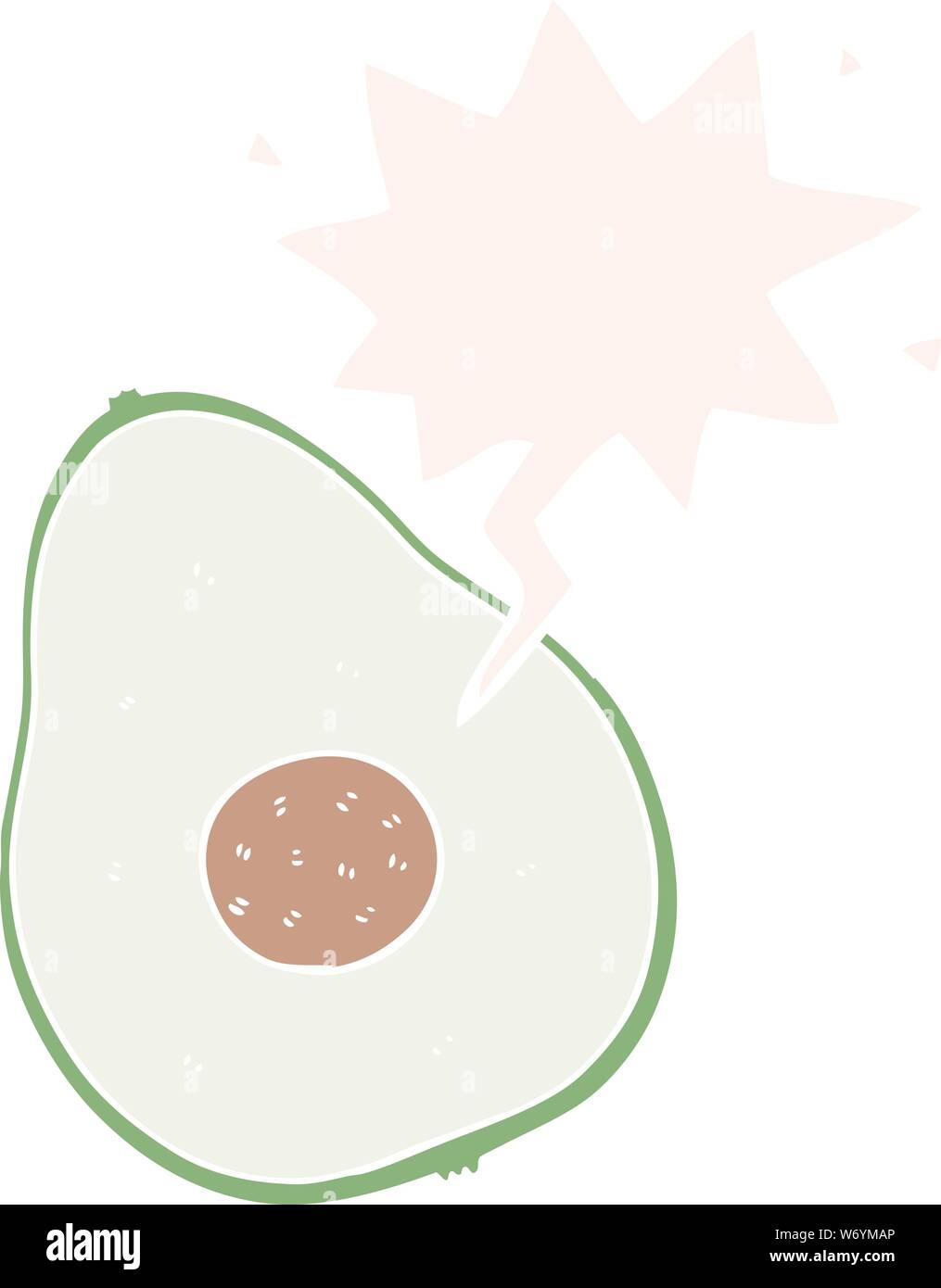 cartoon avocado with speech bubble in retro style Stock Vector Image ...