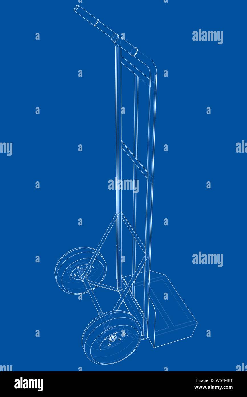 Outline delivery trolley or hand truck. Vector Stock Vector Image & Art ...