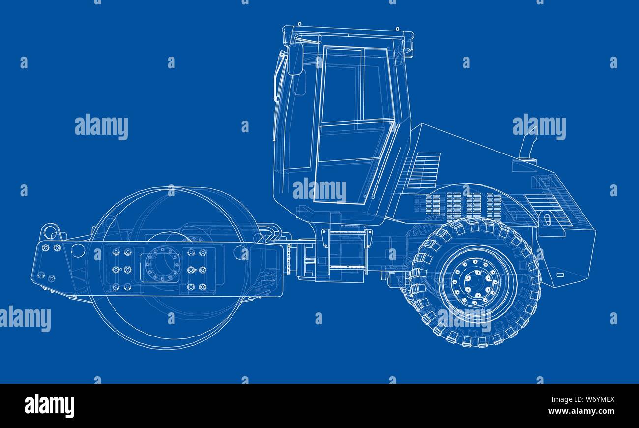 Construction machine. Asphalt compactor vector Stock Vector Image & Art ...