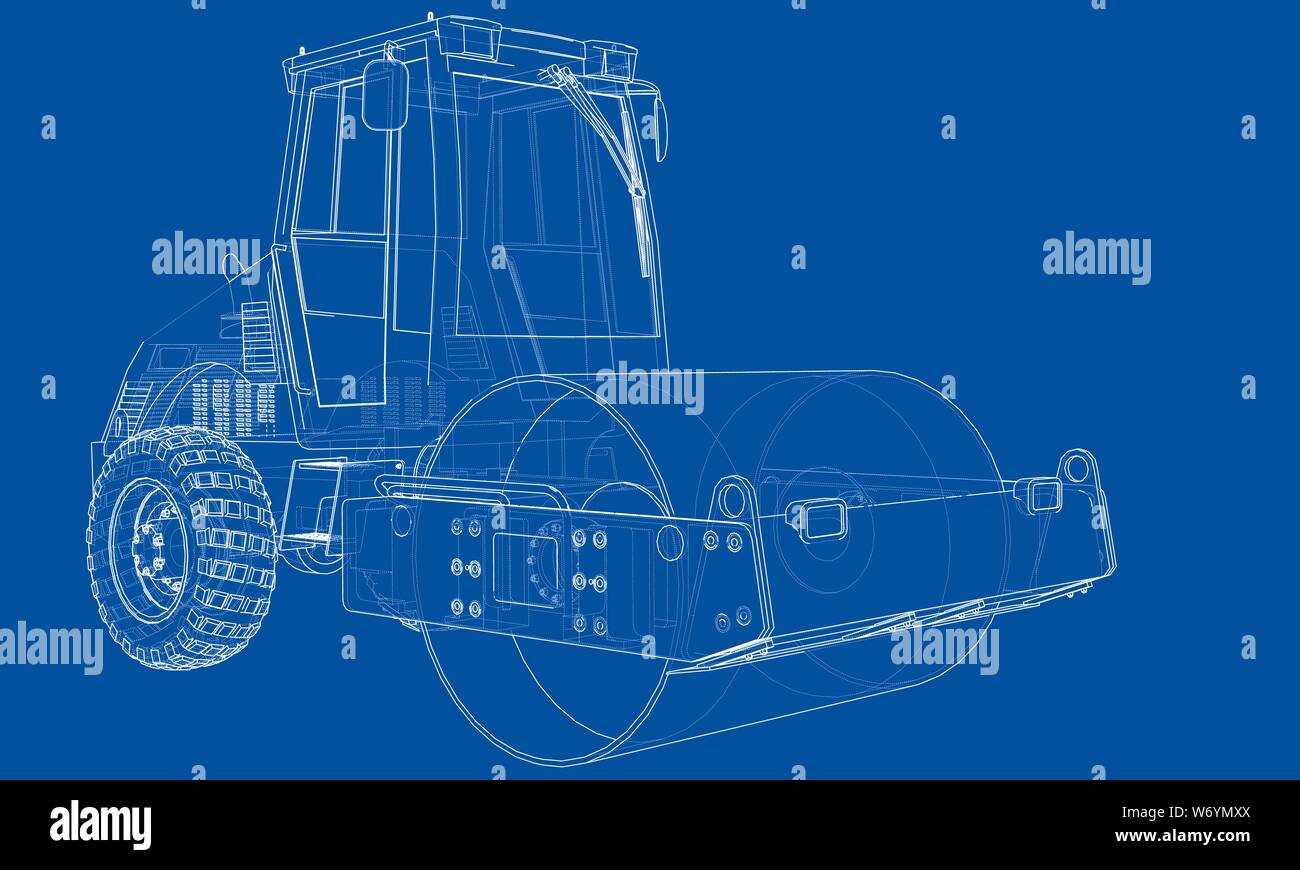 Construction machine. Asphalt compactor vector Stock Vector Image & Art ...