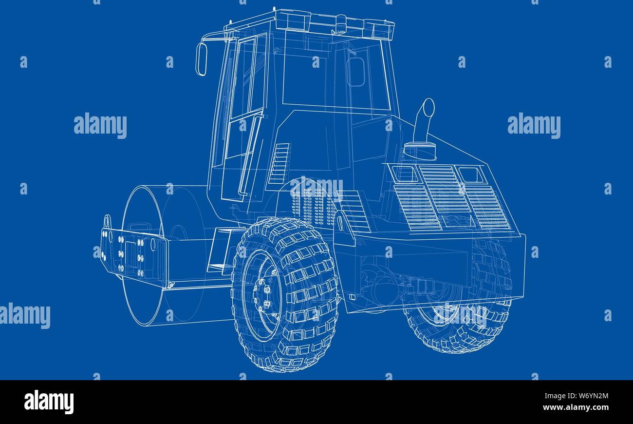 Construction machine. Asphalt compactor vector Stock Vector Image & Art ...