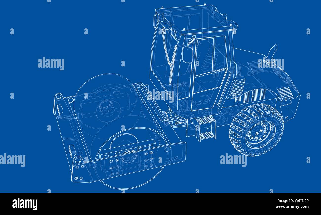 Construction machine. Asphalt compactor vector Stock Vector Image & Art ...