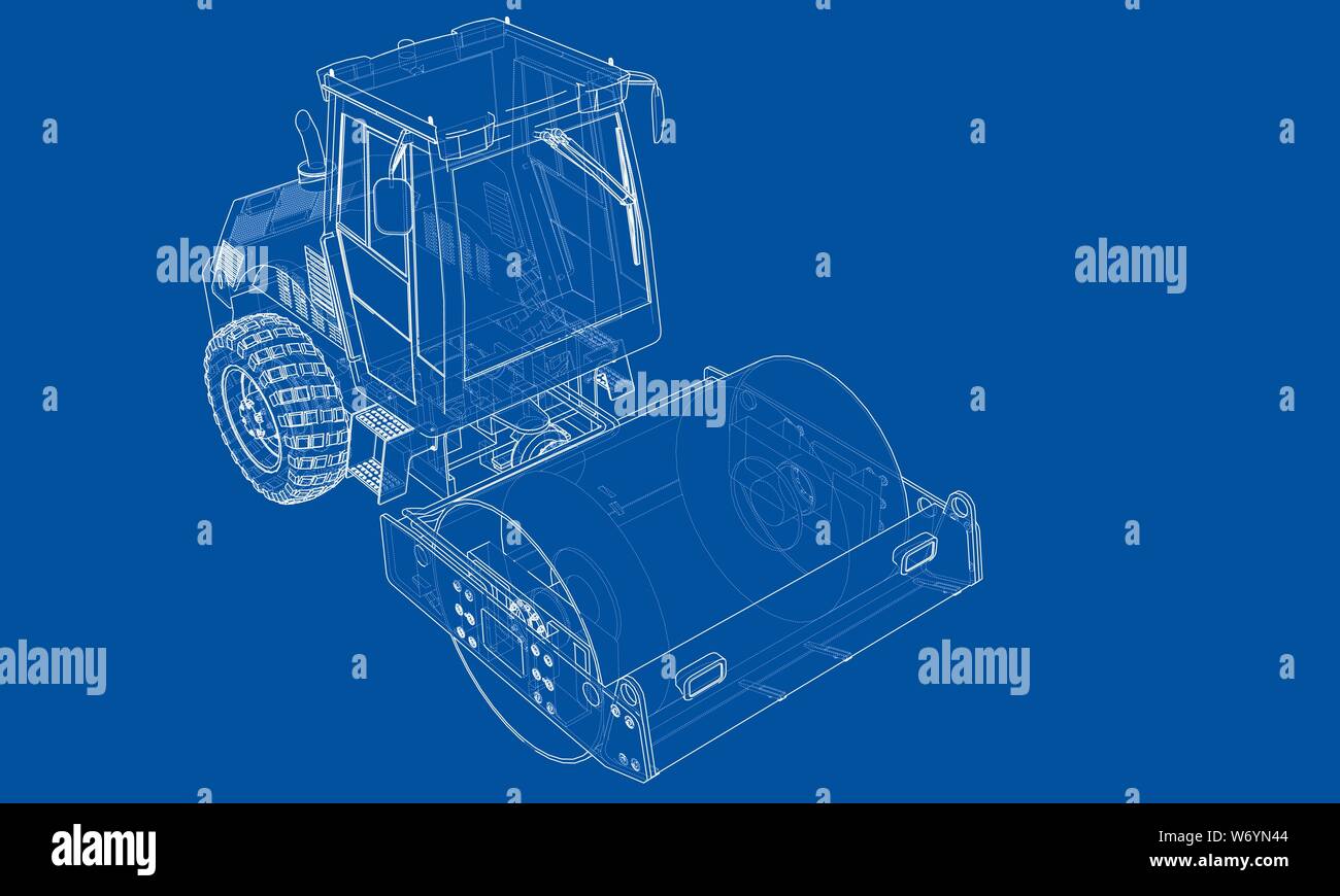 Construction machine. Asphalt compactor vector Stock Vector Image & Art ...