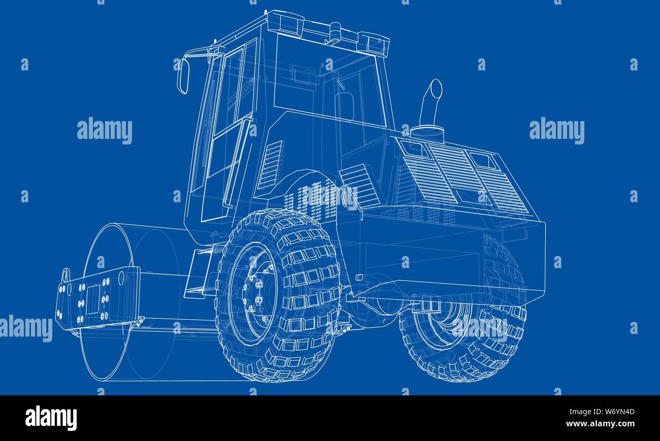 Construction machine. Asphalt compactor vector Stock Vector Image & Art ...