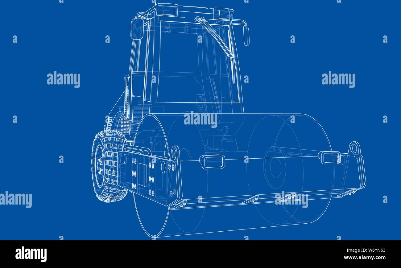 Construction machine. Asphalt compactor vector Stock Vector Image & Art ...