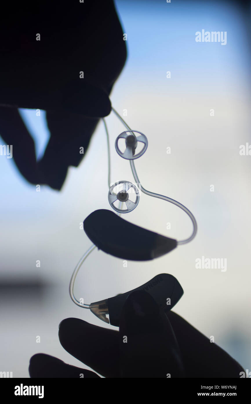 Digital modern technology for deaf people micro hearing aid Stock Photo ...