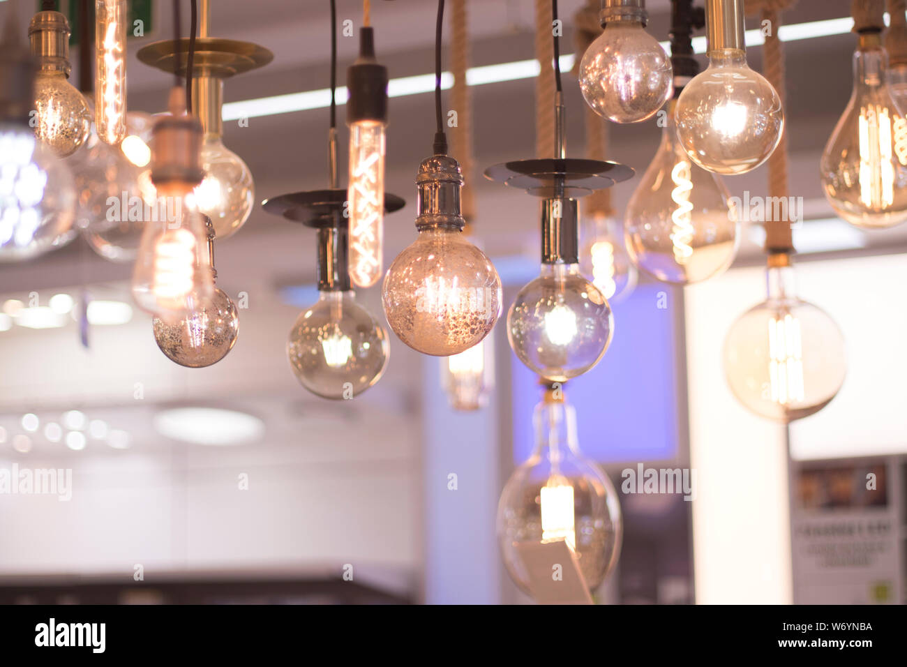 Ceiling in mall lighting lights hi-res stock photography and images - Alamy