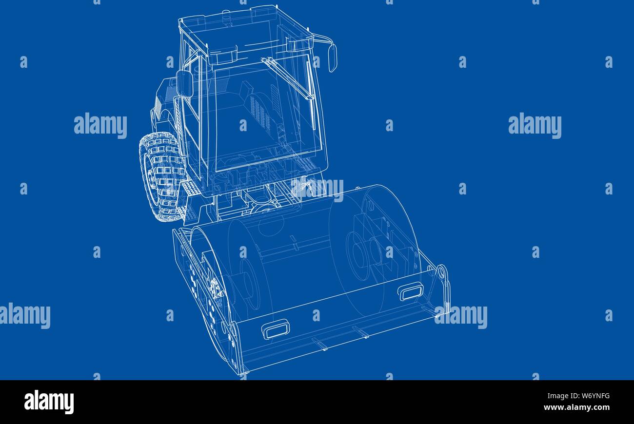 Construction machine. Asphalt compactor vector Stock Vector Image & Art ...