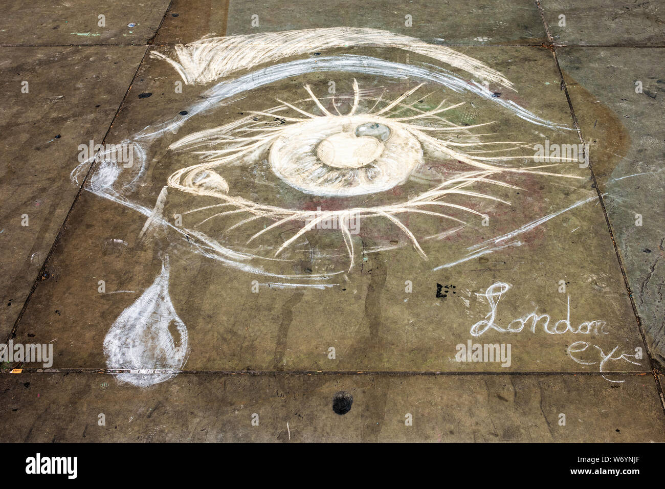 London Eye Chalk Art Stock Photo - Alamy