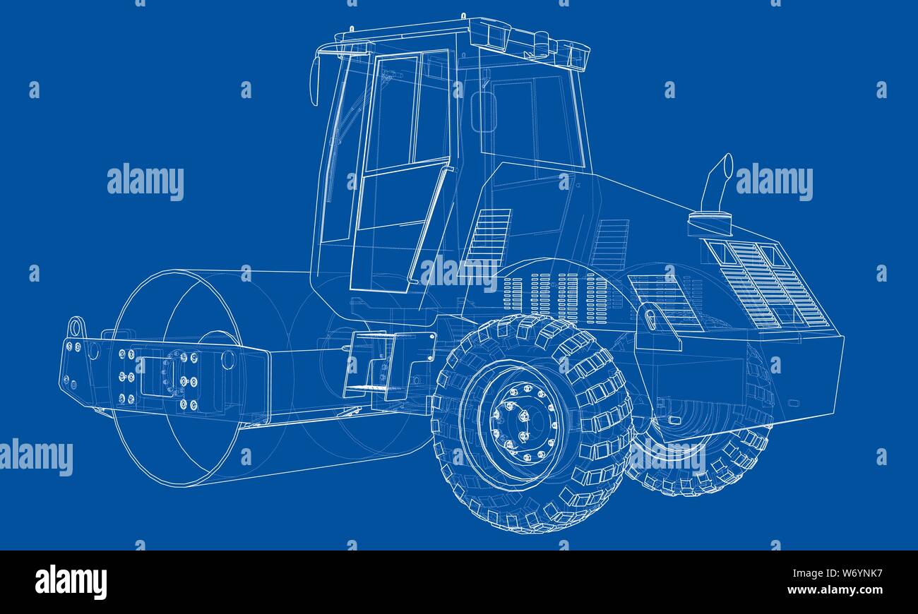 Construction machine. Asphalt compactor vector Stock Vector Image & Art ...