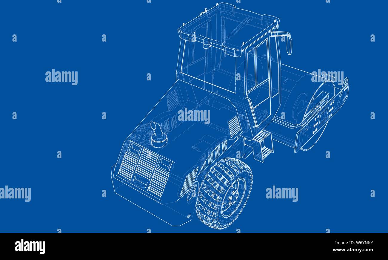 Construction machine. Asphalt compactor vector Stock Vector Image & Art ...