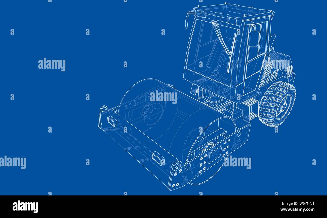 Construction machine. Asphalt compactor vector Stock Vector Image & Art ...