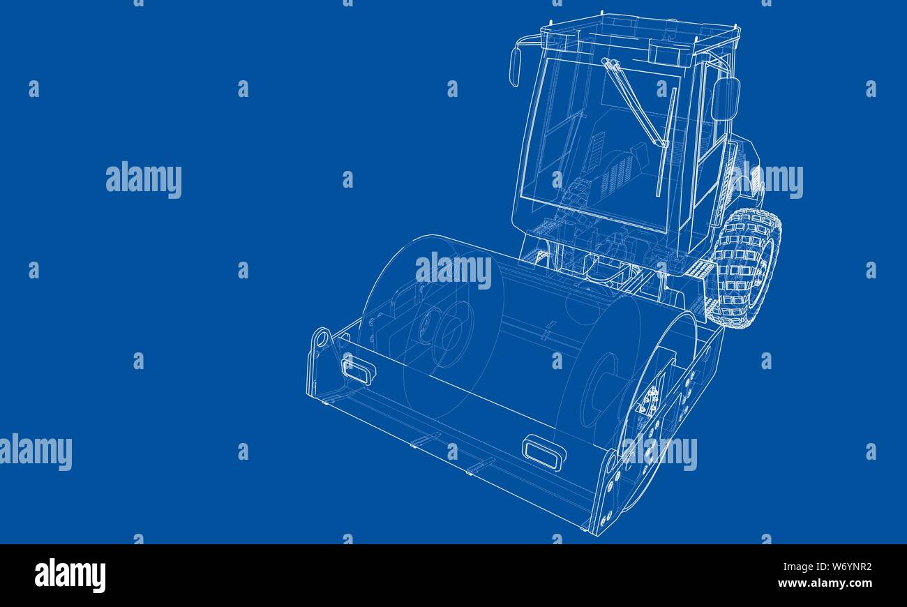 Construction machine. Asphalt compactor vector Stock Vector Image & Art ...
