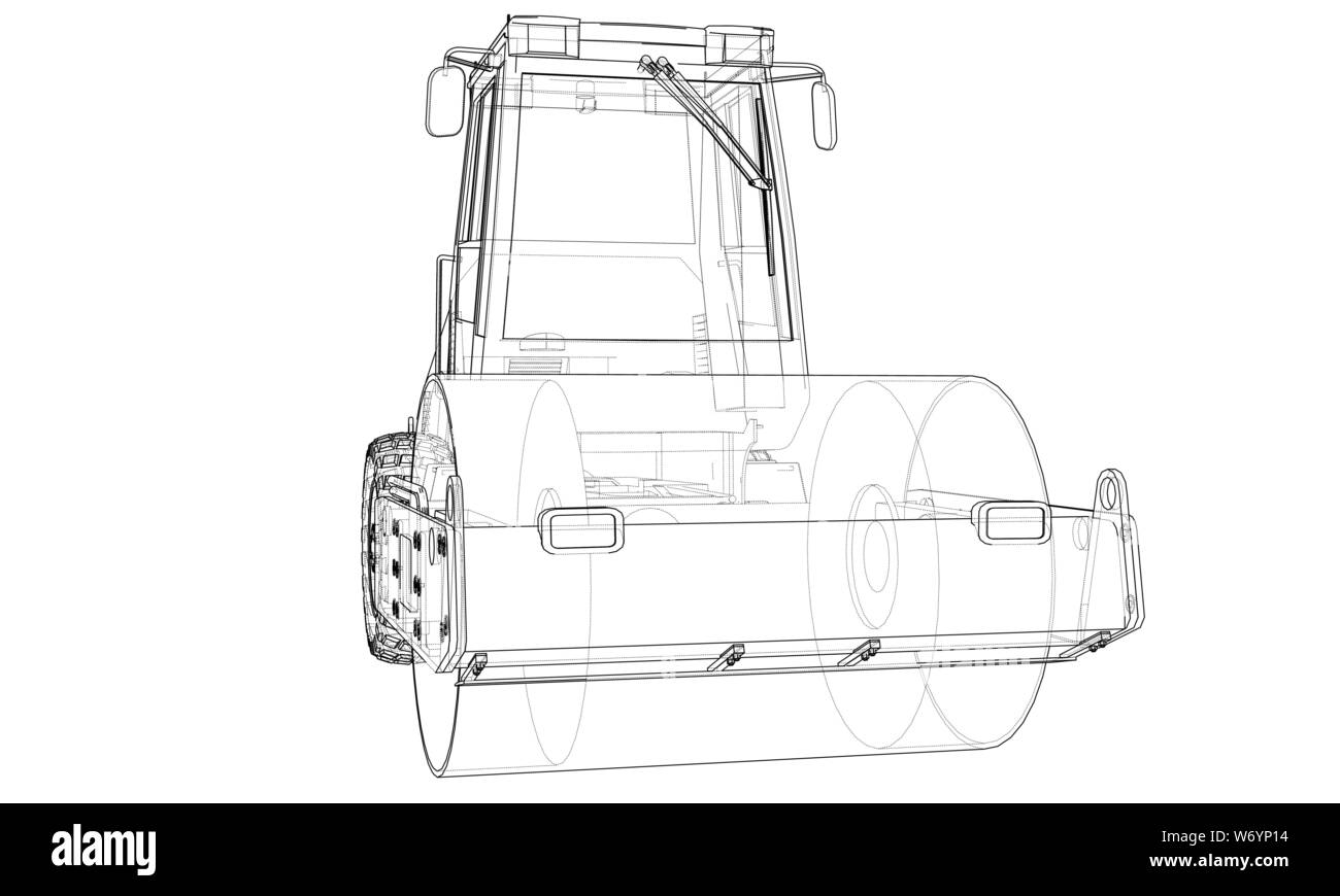 Construction machine. Asphalt compactor vector Stock Vector Image & Art ...