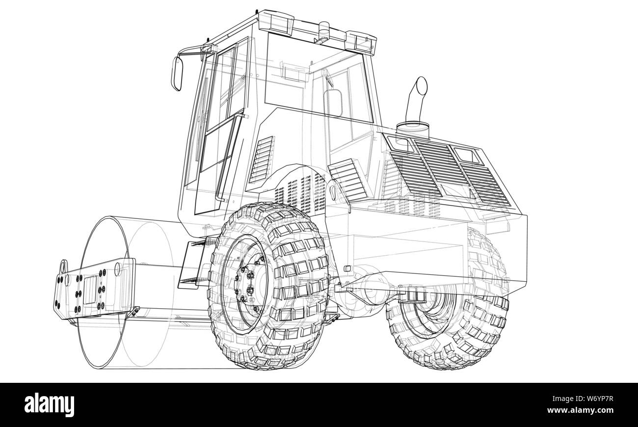 Construction machine. Asphalt compactor vector Stock Vector Image & Art ...