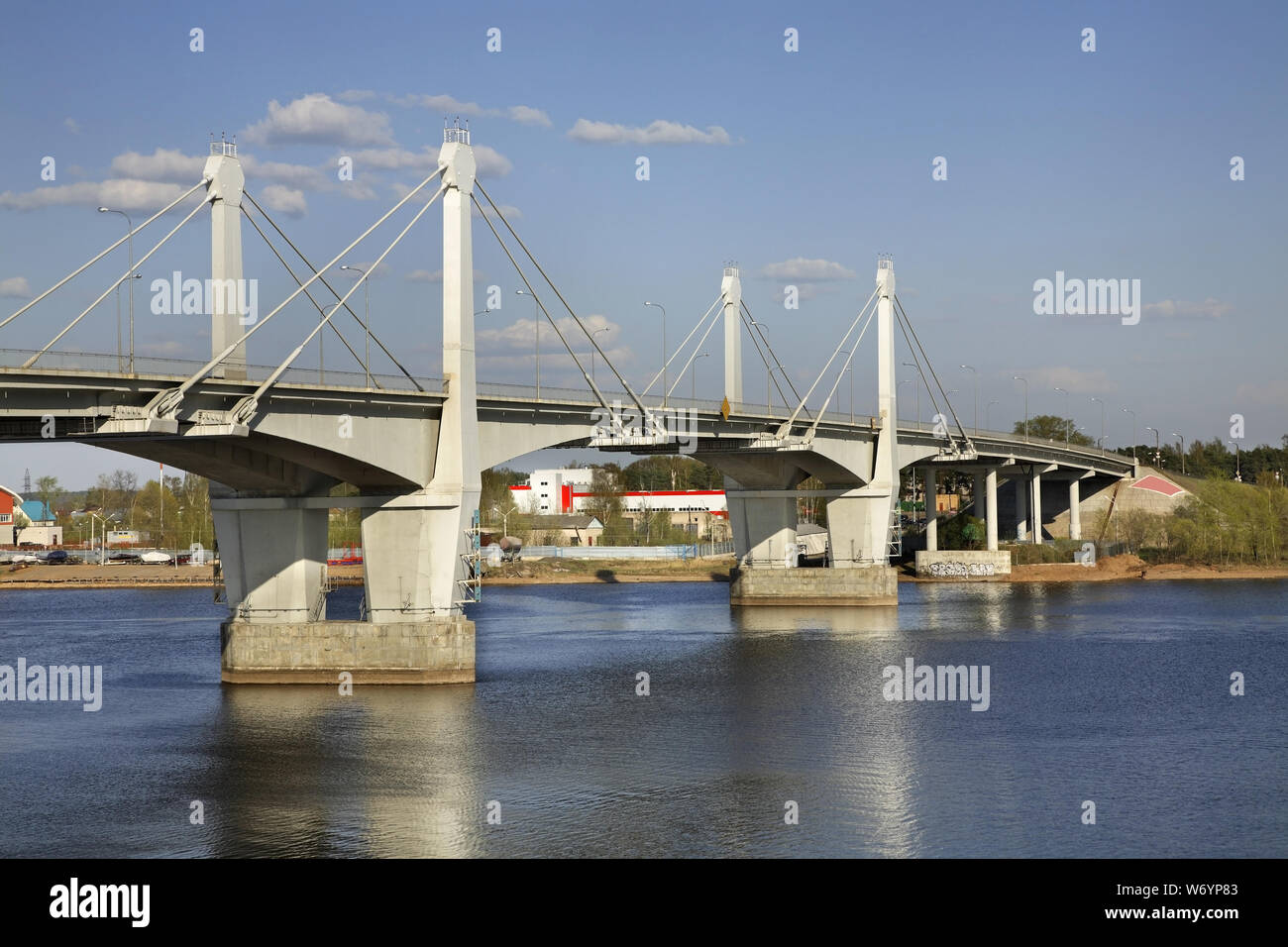 Bridge over the Volga river in Kimry. Tver Oblast. Russia Stock Photo ...