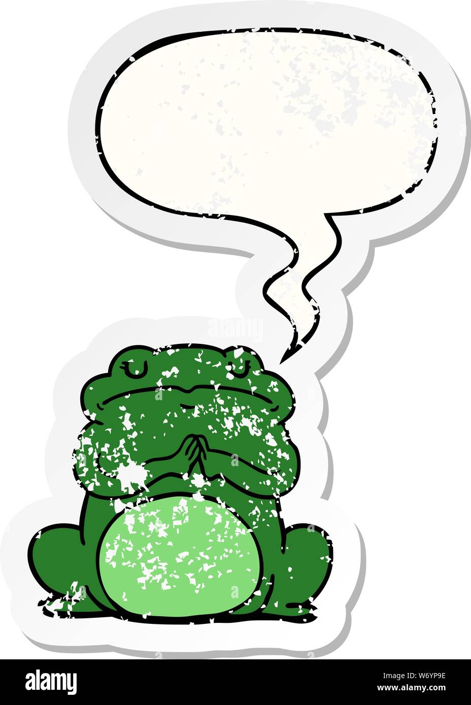 cartoon arrogant frog with speech bubble distressed distressed old ...