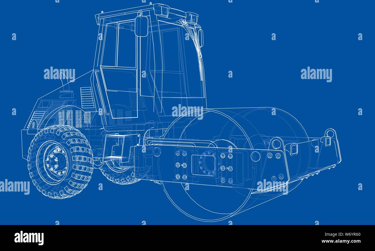 Construction machine. Asphalt compactor vector Stock Vector Image & Art ...