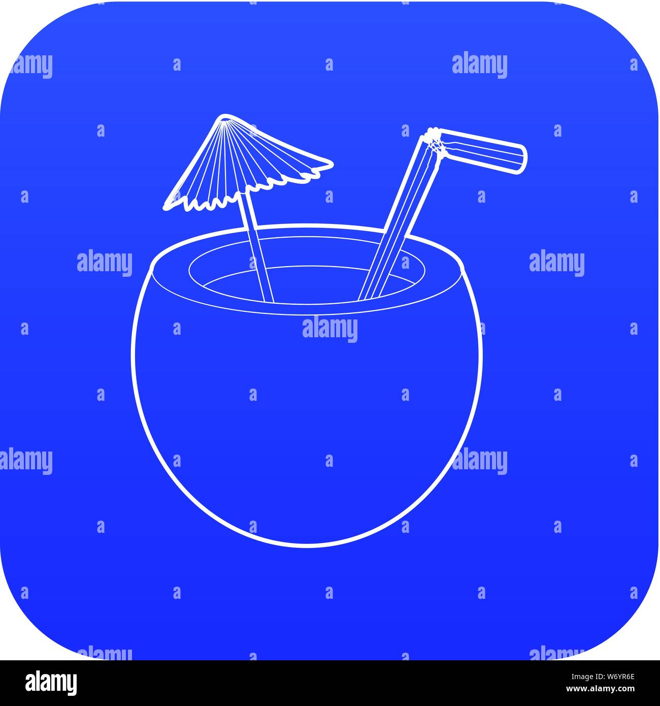 Coconut cocktail icon blue vector Stock Vector Image & Art - Alamy
