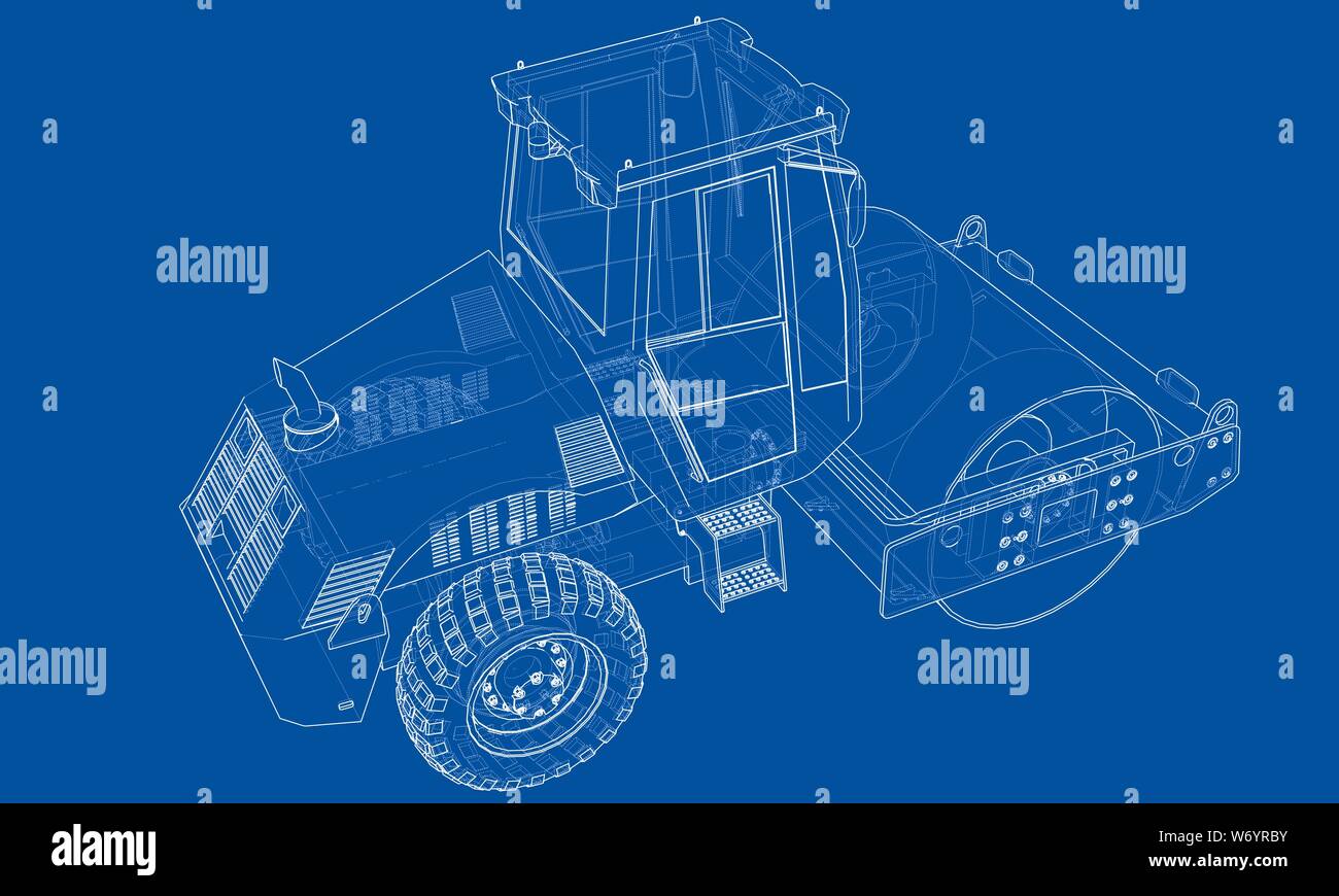 Construction machine. Asphalt compactor vector Stock Vector Image & Art ...
