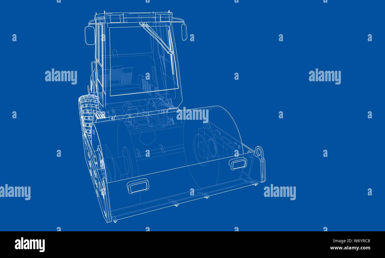Construction machine. Asphalt compactor vector Stock Vector Image & Art ...