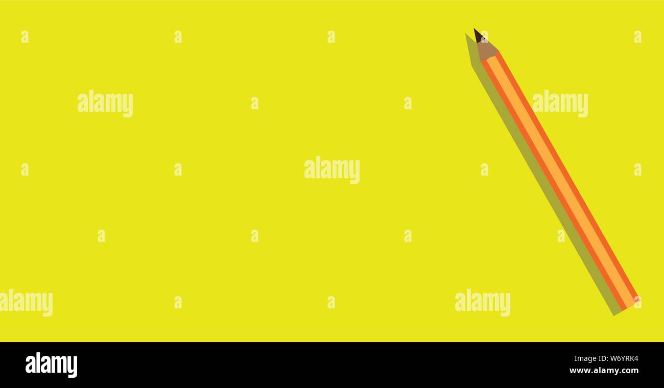 yellow background with one pencil Stock Vector Image & Art - Alamy