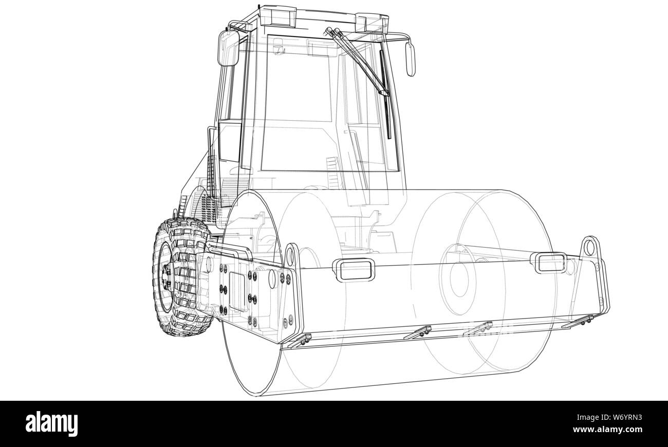 Construction machine. Asphalt compactor vector Stock Vector Image & Art ...