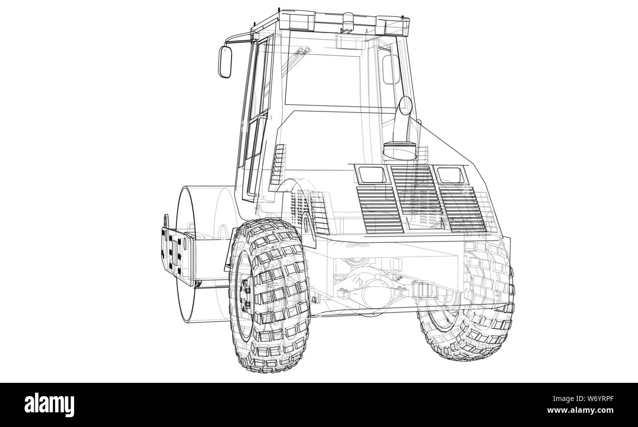 Construction machine. Asphalt compactor vector Stock Vector Image & Art ...