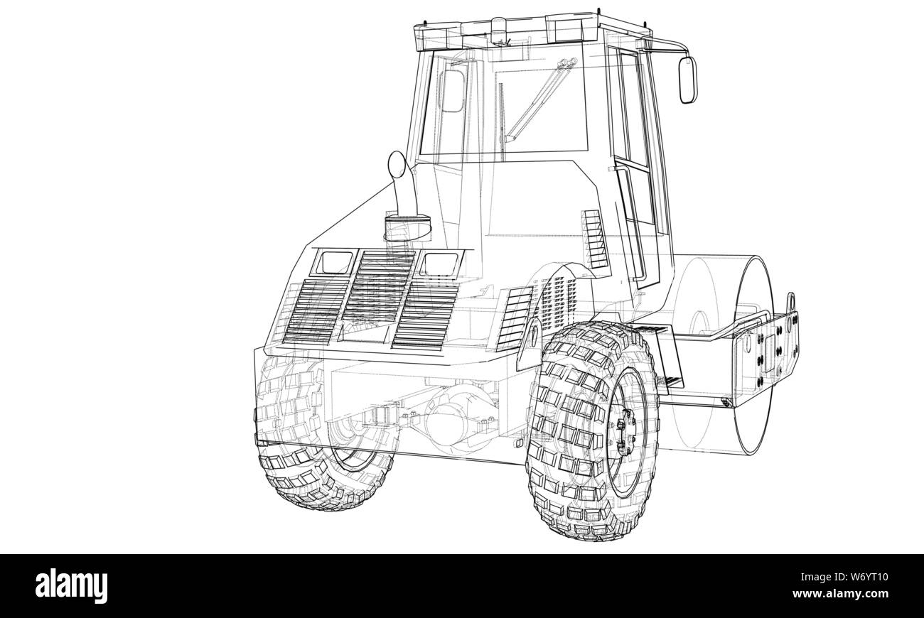 Construction machine. Asphalt compactor vector Stock Vector Image & Art ...