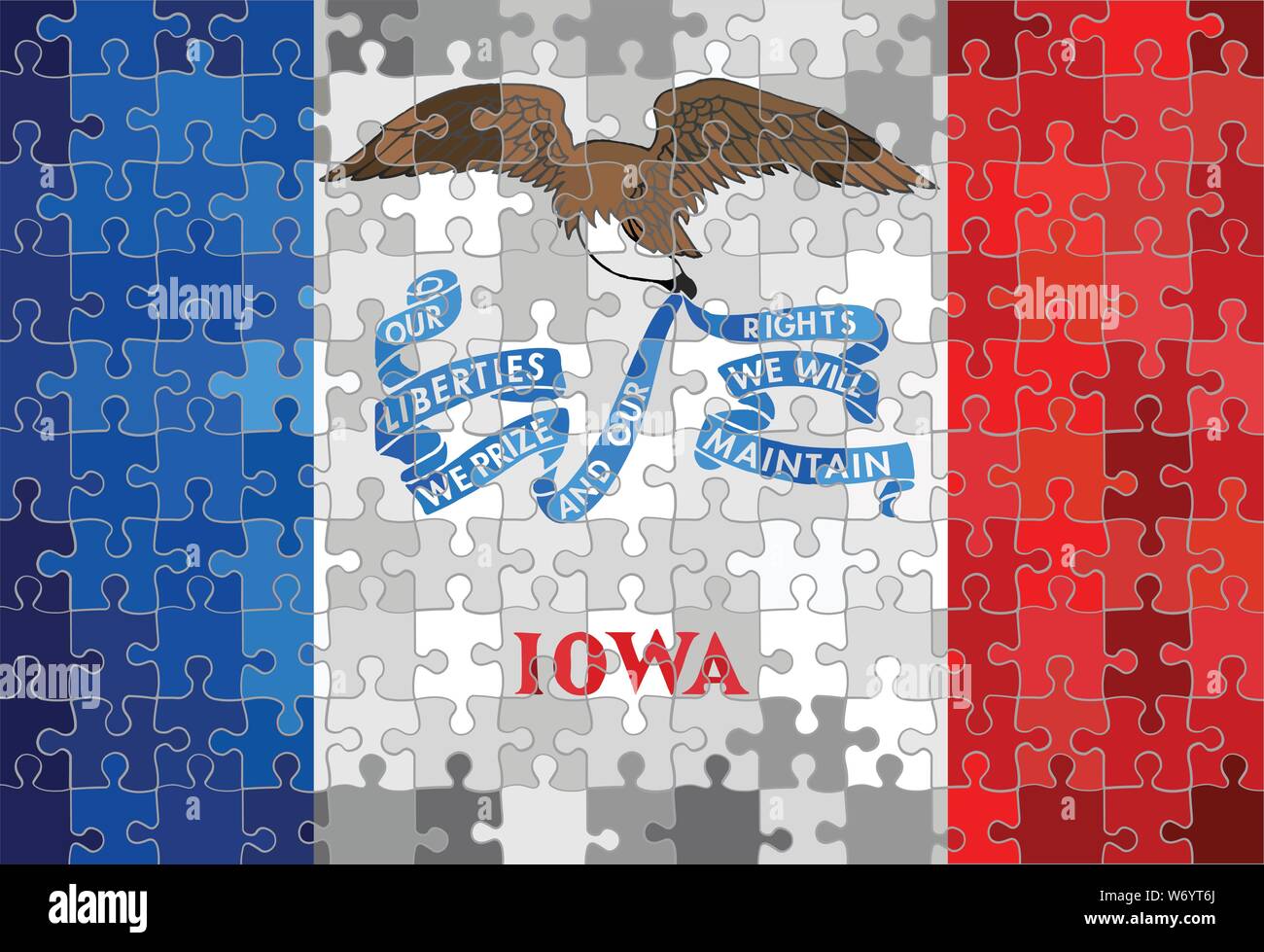 Iowa flag made of puzzle background - Illustration Stock Vector Image ...