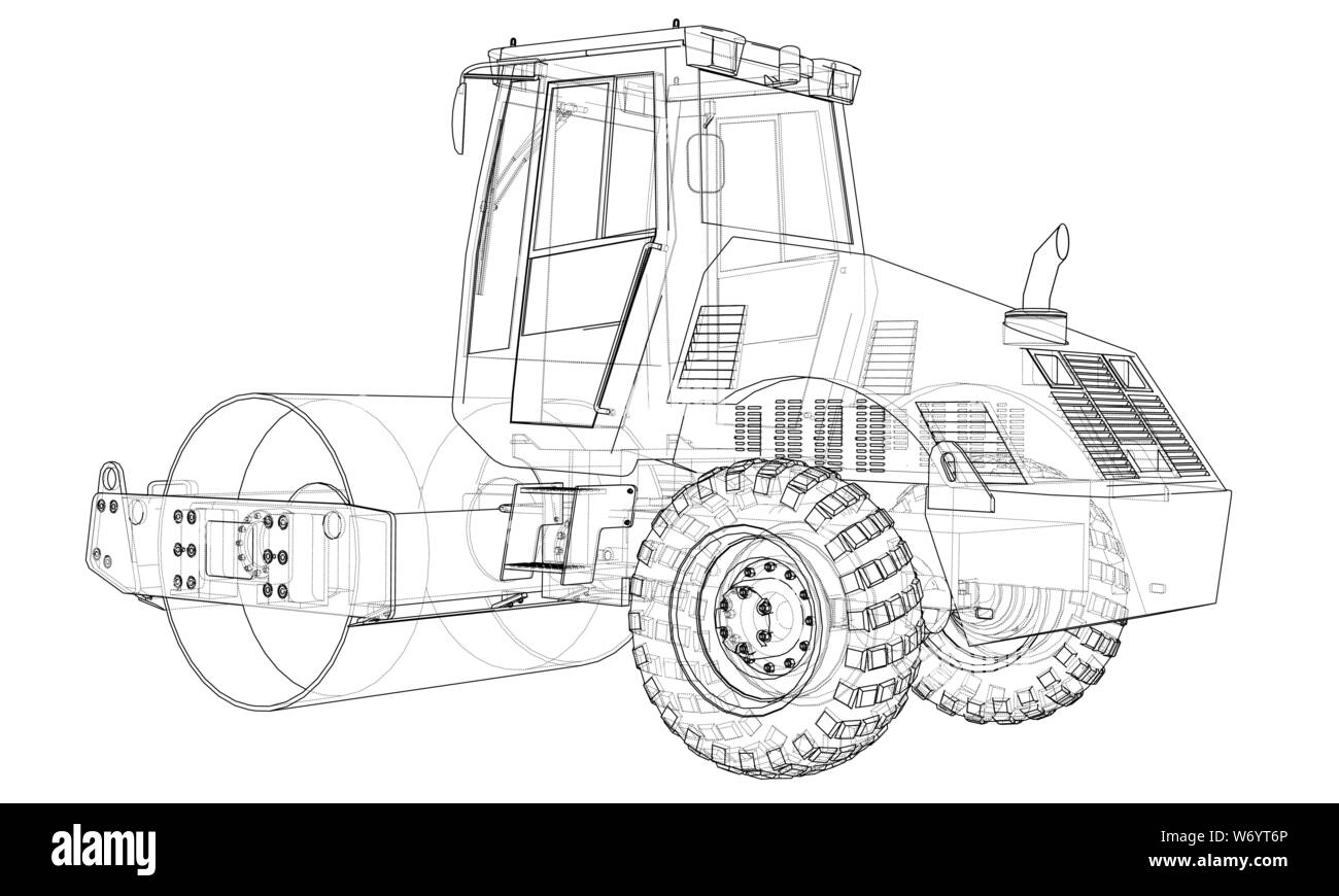 Construction machine. Asphalt compactor vector Stock Vector Image & Art ...