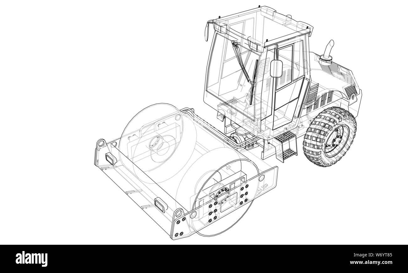 Construction machine. Asphalt compactor vector Stock Vector Image & Art ...
