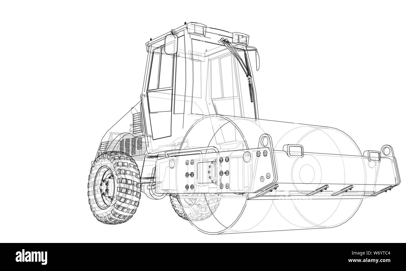 Construction machine. Asphalt compactor vector Stock Vector Image & Art ...