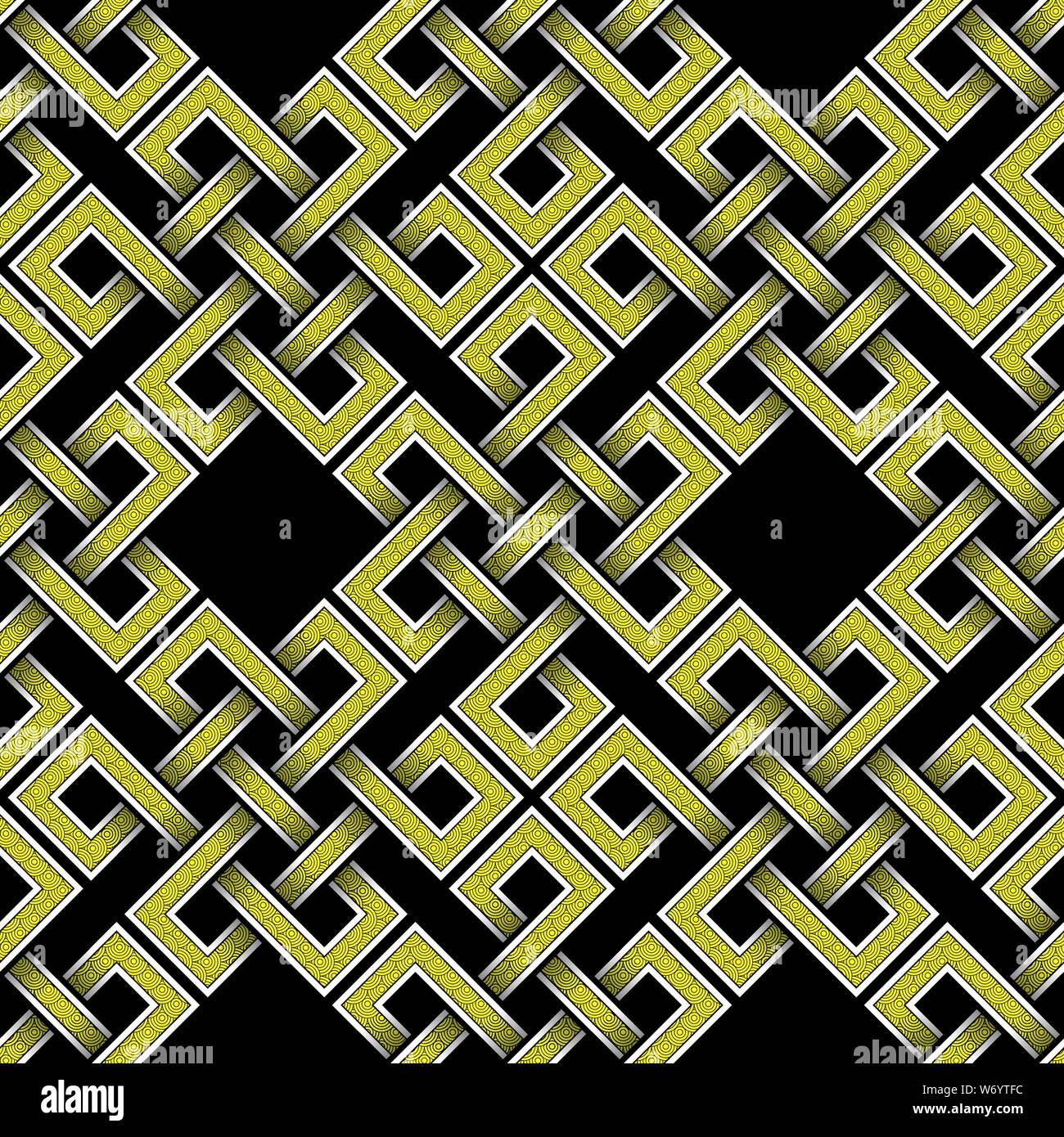 Celtic square yellow figure isolated on black background Stock Vector ...