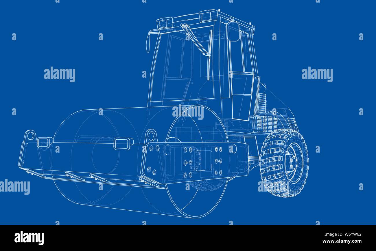 Construction machine. Asphalt compactor vector Stock Vector Image & Art ...