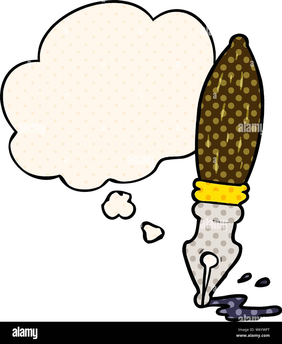 cartoon pen with thought bubble in comic book style Stock Vector Image ...
