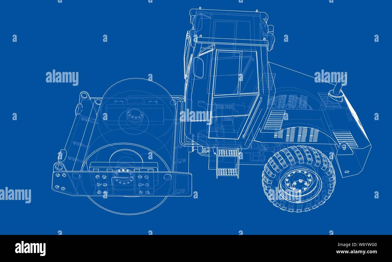 Construction machine. Asphalt compactor vector Stock Vector Image & Art ...