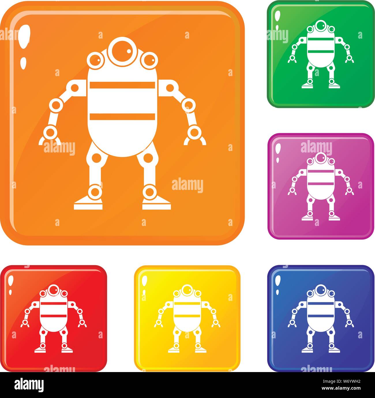 Robot icons set vector color Stock Vector Image & Art - Alamy