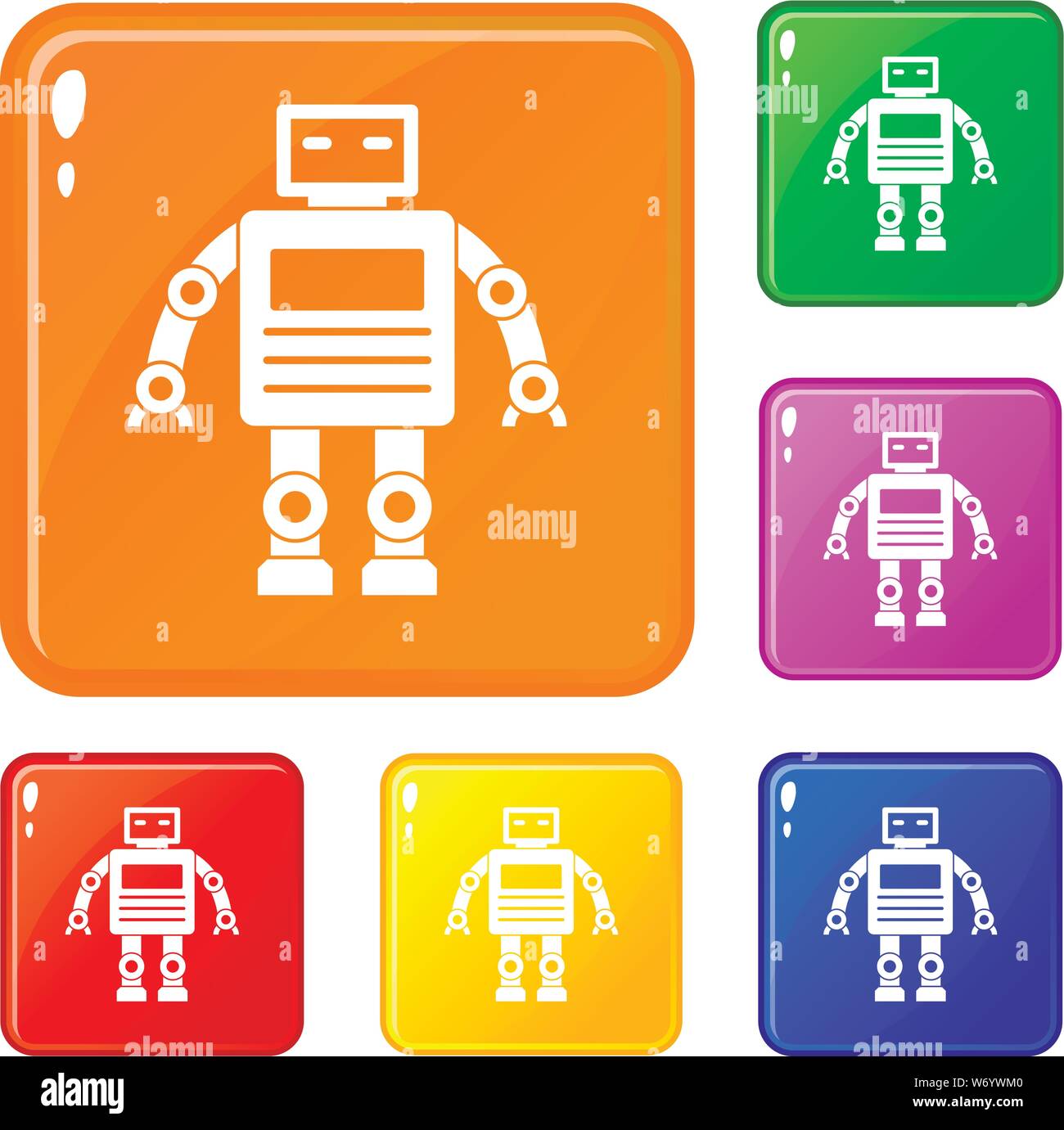 Robot icons set vector color Stock Vector Image & Art - Alamy