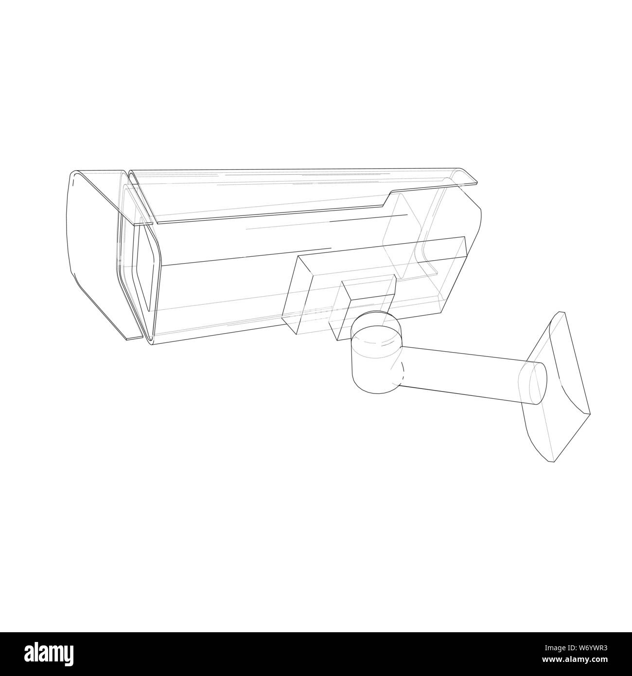 Outline CCTV camera. Security camera. Vector Stock Vector Image & Art ...