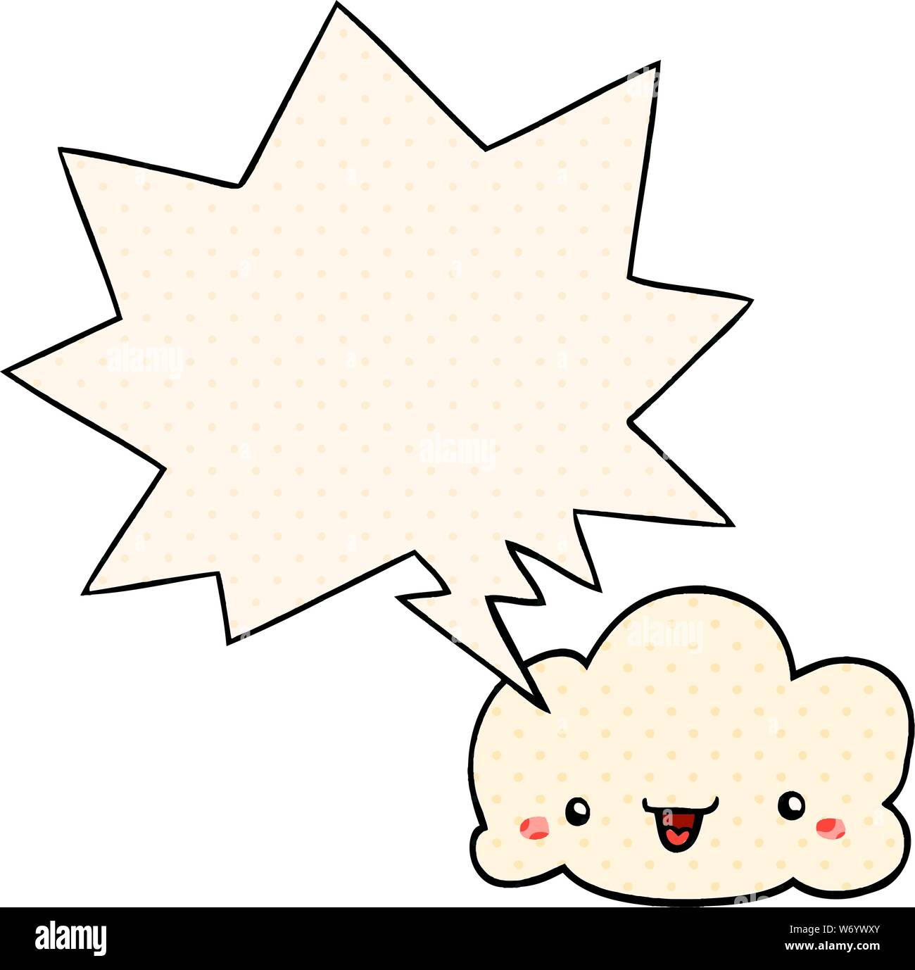 cartoon cloud with speech bubble in comic book style Stock Vector Image ...
