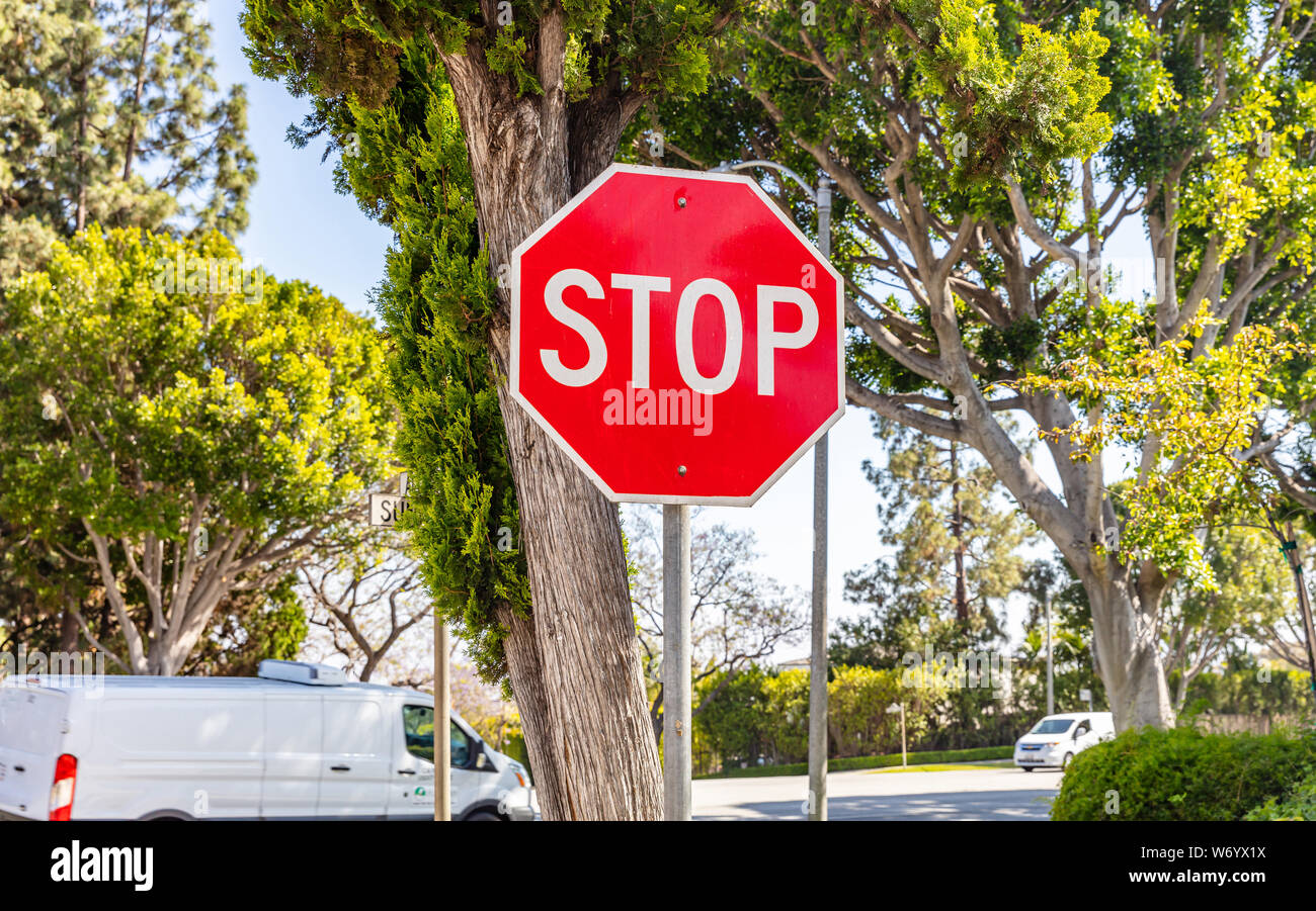 Stop sign at intersection hi-res stock photography and images - Alamy