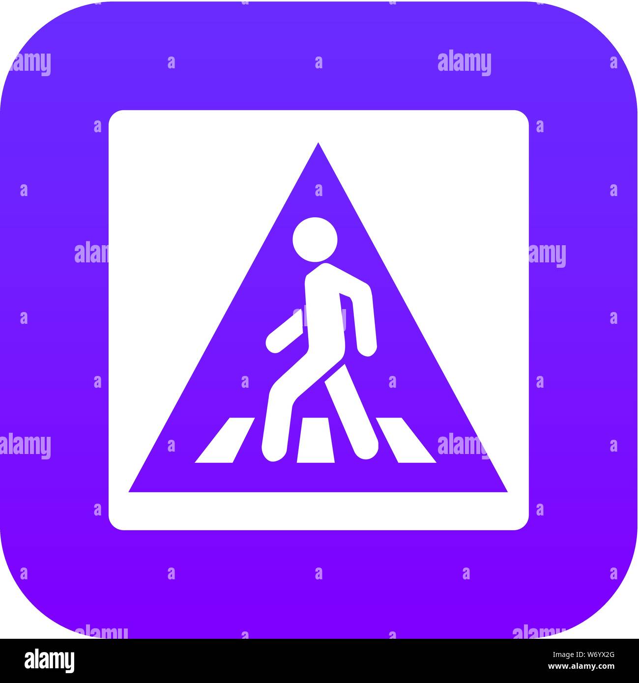 Pedestrian road sign icon digital purple Stock Vector Image & Art - Alamy